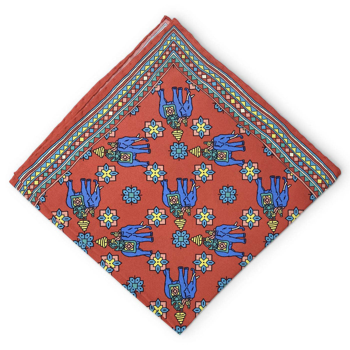 Pachyderm Party: Silk Pocket Square - Red – Peter-Blair Accessories